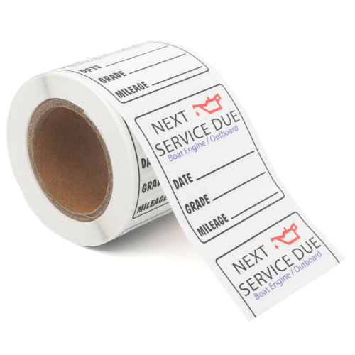 Marine Next Service Due Reminder Labels 2" X 2" Oil Change Stickers ...